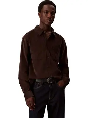 Calvin Klein Corduroy Relaxed Button-down Shirt - Chocolate Torte