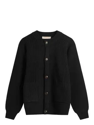 FRIZMWORKS Heavy Wool Round Cardigan - Black
