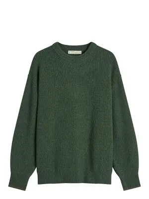 FRIZMWORKS Patch Round Knit Jumper Forest Green