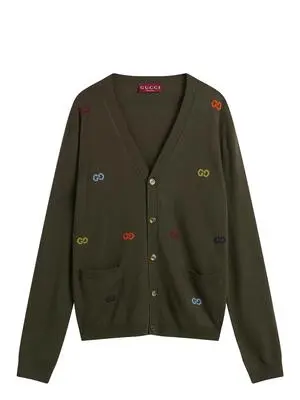 Gucci Gg Logo Cardigan - Green