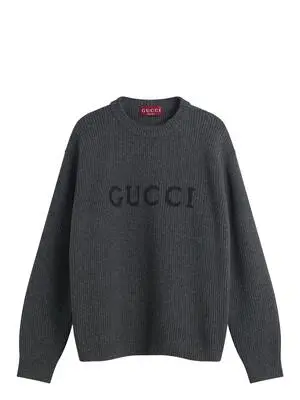 Gucci Logo Wool Jumper - Grey