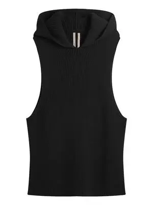 Rick Owens Wool Hooded Tank - Black