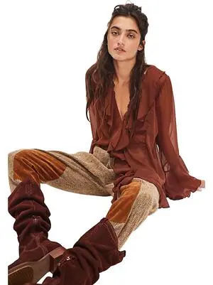BALI Tulula Chiffon Top - Umber Earth Combo