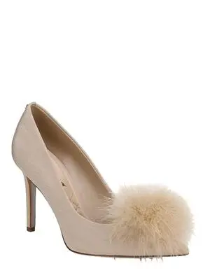 Sam Edelman Hazel Feather Embellished Pumps Honey Sand