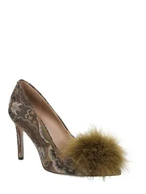 Sam Edelman Hazel Feather Embellished Pumps Olive Multi