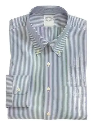 Brooks Brothers Striped-pattern Oxford Shirt - Blue