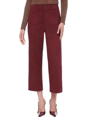 Bagatelle Patch Pocket Faux Leather Crop Wide Leg Pants Port