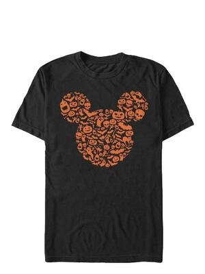 MICKEY & FRIENDS Halloween Silhouette T-shirt - Black