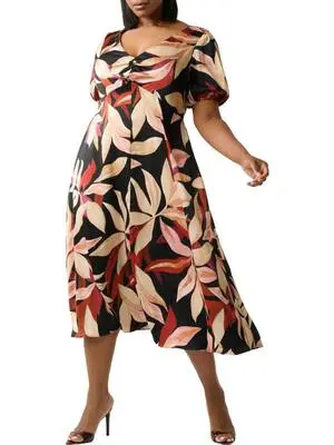 ESTELLE Laura Print Midi Dress - Berry Flora
