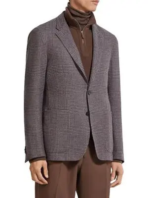 Zegna Trofeo Houndstooth Plaid Sport Coat - Grey/pink
