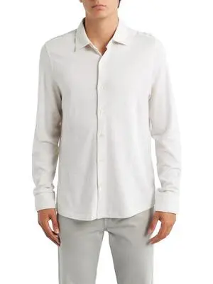 Robert Barakett Hornby Long Sleeve Knit Button-up Shirt - Cream