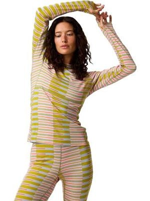 BACKCOUNTRY Cedars RWS Merino Midweight Baselayer Crew Top Mod Stripe