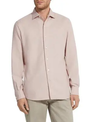 Zegna Cashco Cashmere & Cotton Button-up Shirt - Light Pink Melange