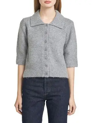 WAYF Harlow Cardigan Heather Grey