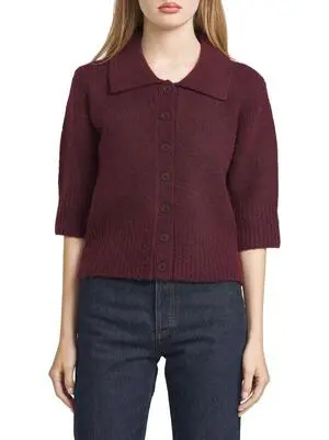 WAYF Harlow Cardigan Merlot