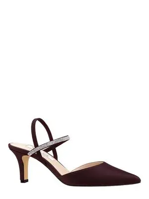Nina Billie Slingback Pointed Toe Pumps - Chocolate