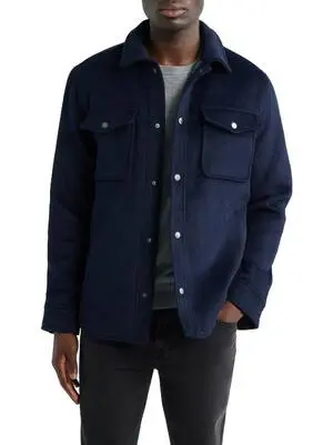 Nordstrom Wool Blend Shirt Jacket - Navy Still
