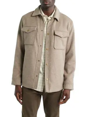 Nordstrom Wool Blend Shirt Jacket - Oatmeal Heather
