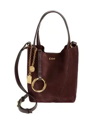 Chloé Small Spin Suede Crossbody Tote - Deep Violine