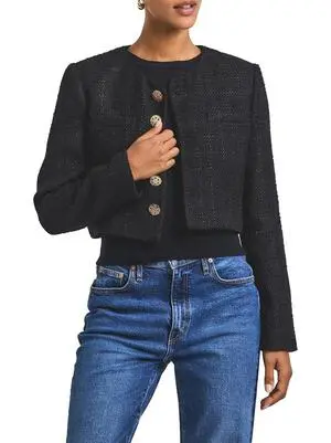 Derek Lam 10 Crosby Juliette Tweed Jacket - Black