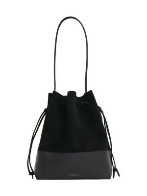 MANSUR GAVRIEL Drawstring Cabas Black Suede/black