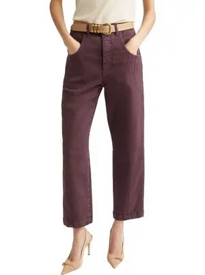 Eleventy Crop Straight Leg Jeans - Bordeaux
