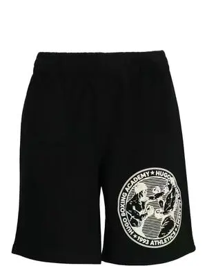 Hugo Logo Cotton Shorts - Black