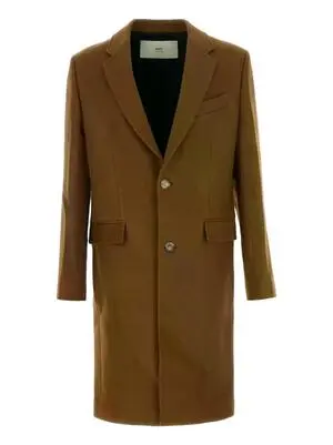 Ami Virgin Wool Single-breasted Coat - Brown