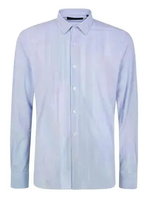 RRD Oxford Jacquard Open Pinstripe Shirt - Blue