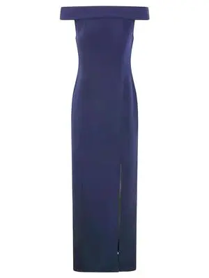 Ralph Lauren Off-shoulder Split Maxi Dress - Blue
