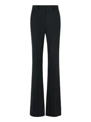 Sportmax Virgin Wool Flared Trousers - Black