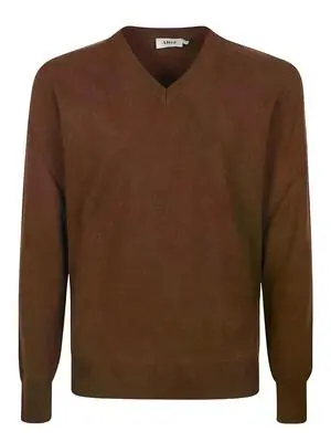 Altea Cashmere V-neck Sweater - Brown