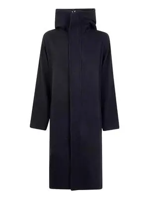 Y’s Hooded Wool Coat - Black