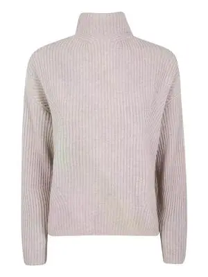 KUJTEN Demi High-neck Ribbed Sweater - Neutrals