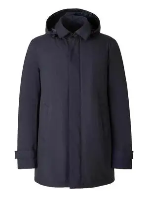 Herno Drawstring Hooded Coat - Blue
