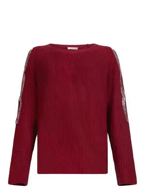 Liu Jo Cut-out Embellished Sweater - Red