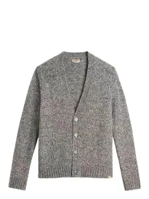 Woolrich Alpaca Wool-blend Speckled Cardigan - Grey