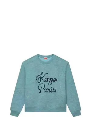 Kenzo Chainstitch-embroidered Logo Sweatshirt - Blue