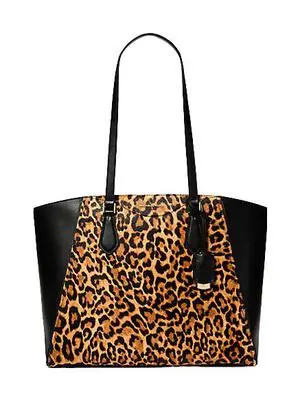 Michael Kors Taryn Large Leopard Print Tote Bag - Yellow
