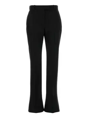 Alexander McQueen Wool Flared Trousers - Black