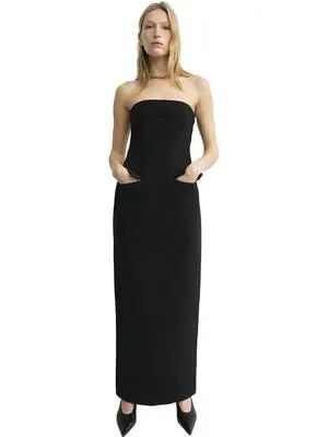 TOTEME Strapless Crepe Dress - Black