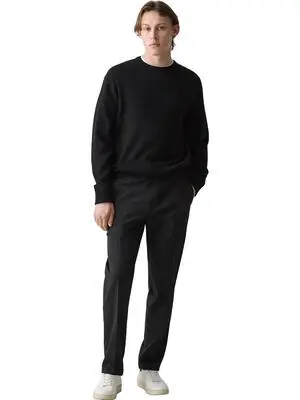 Theory Standard Drawstring Pant In Motion Wool Black