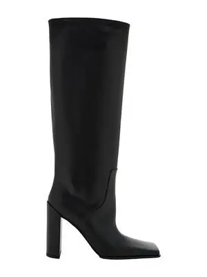 Alaïa Leather Knee Boots - Black