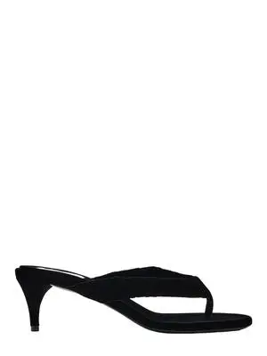 Alaïa Velvet Thong Sandals - Black