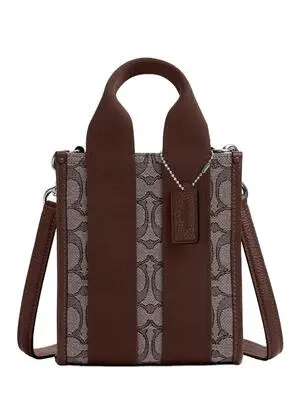 COACH® Smith Mini Tote Bag - Signature Jacquard/silver/oak/maple
