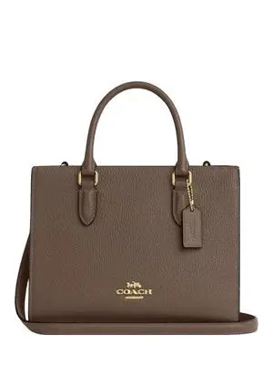 COACH® COACH® Maggie Small Tote Bag Pebbled Leather/gold/dark Stone