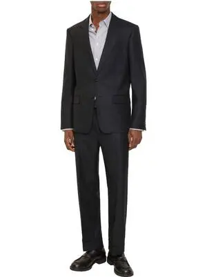 Burberry Check Wool Tailored Trousers - Tarmac Grey/dark Pewter Grey