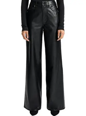Veronica Beard Kasey Faux Leather Jeans - Black