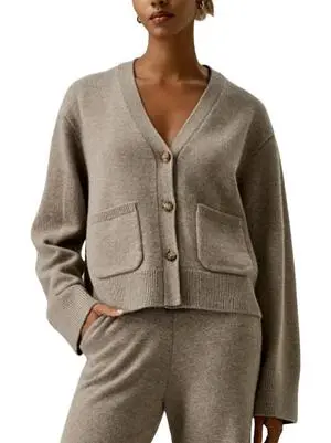 Lilysilk Wool-cashmere Blend Cropped Cardigan - Camel