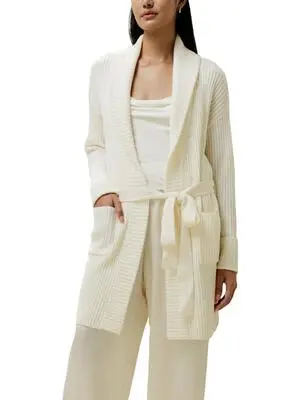 Lilysilk Merino Wool Shawl Collar Cardigan - White